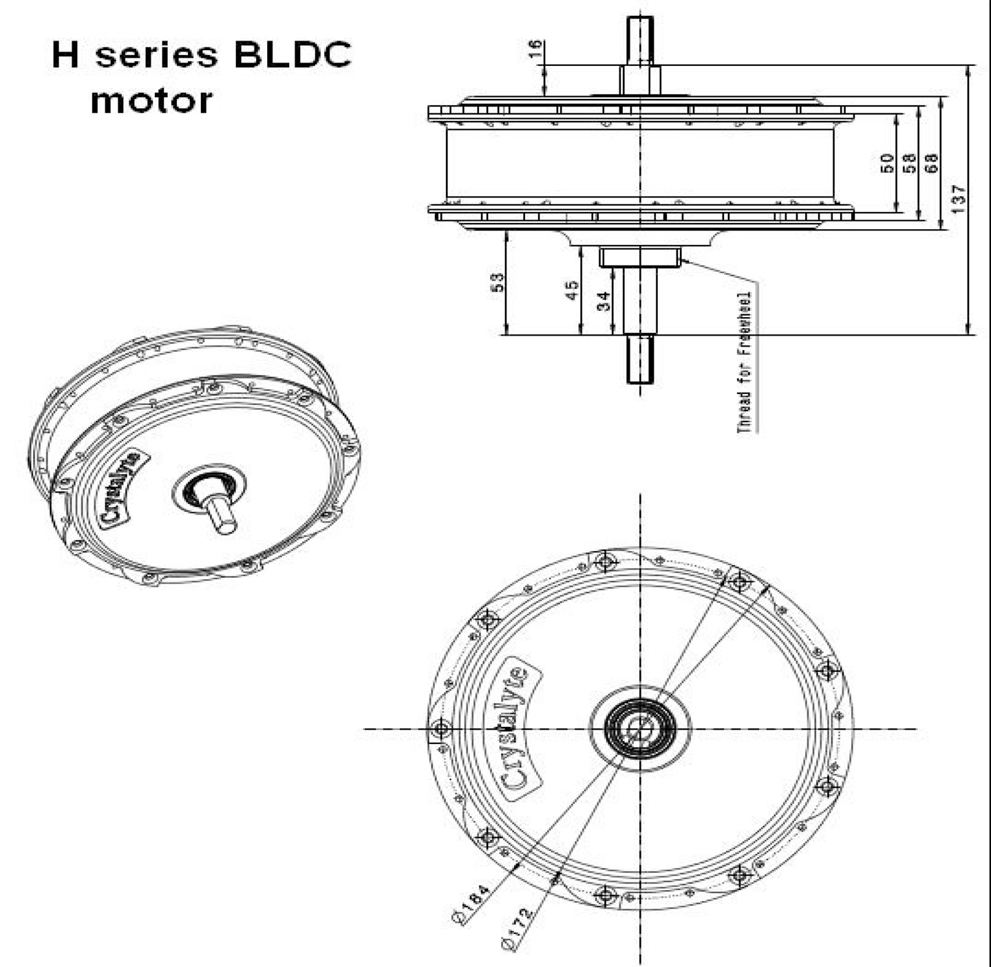 Crystalyte H4080 series BLDC 3kW - ekonapedy.com
